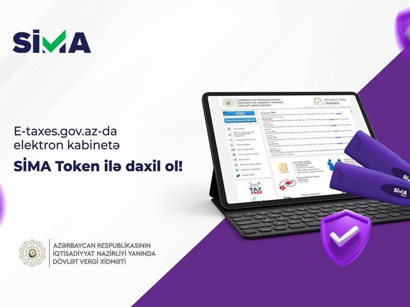 E-taxes.gov.az portalına kod-parol əvəzinə SİMA Token ilə daxil ol